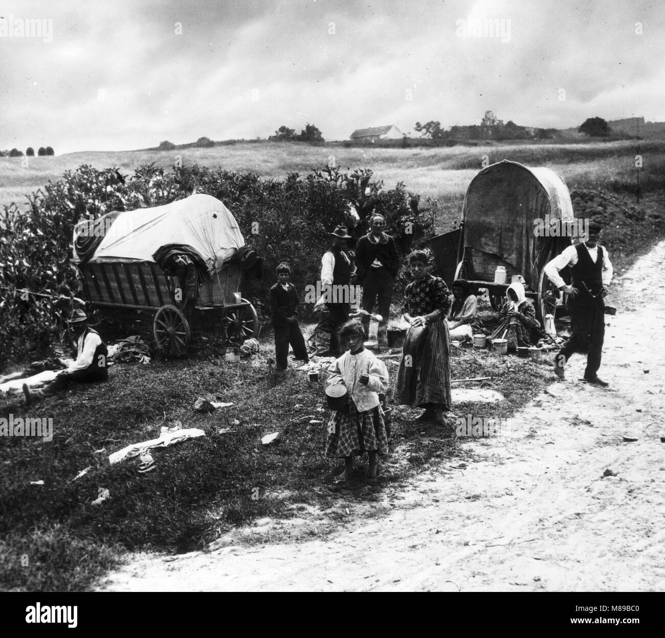 Gypsy Campsite, Czechoslovakia, 1924 Stock Photo - Alamy