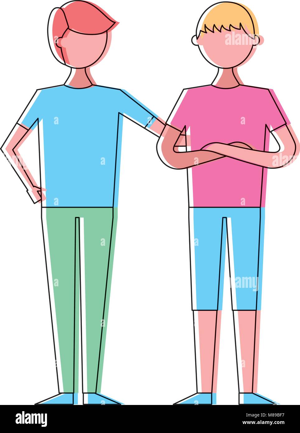 people male character men friends vector illustration Stock Vector ...