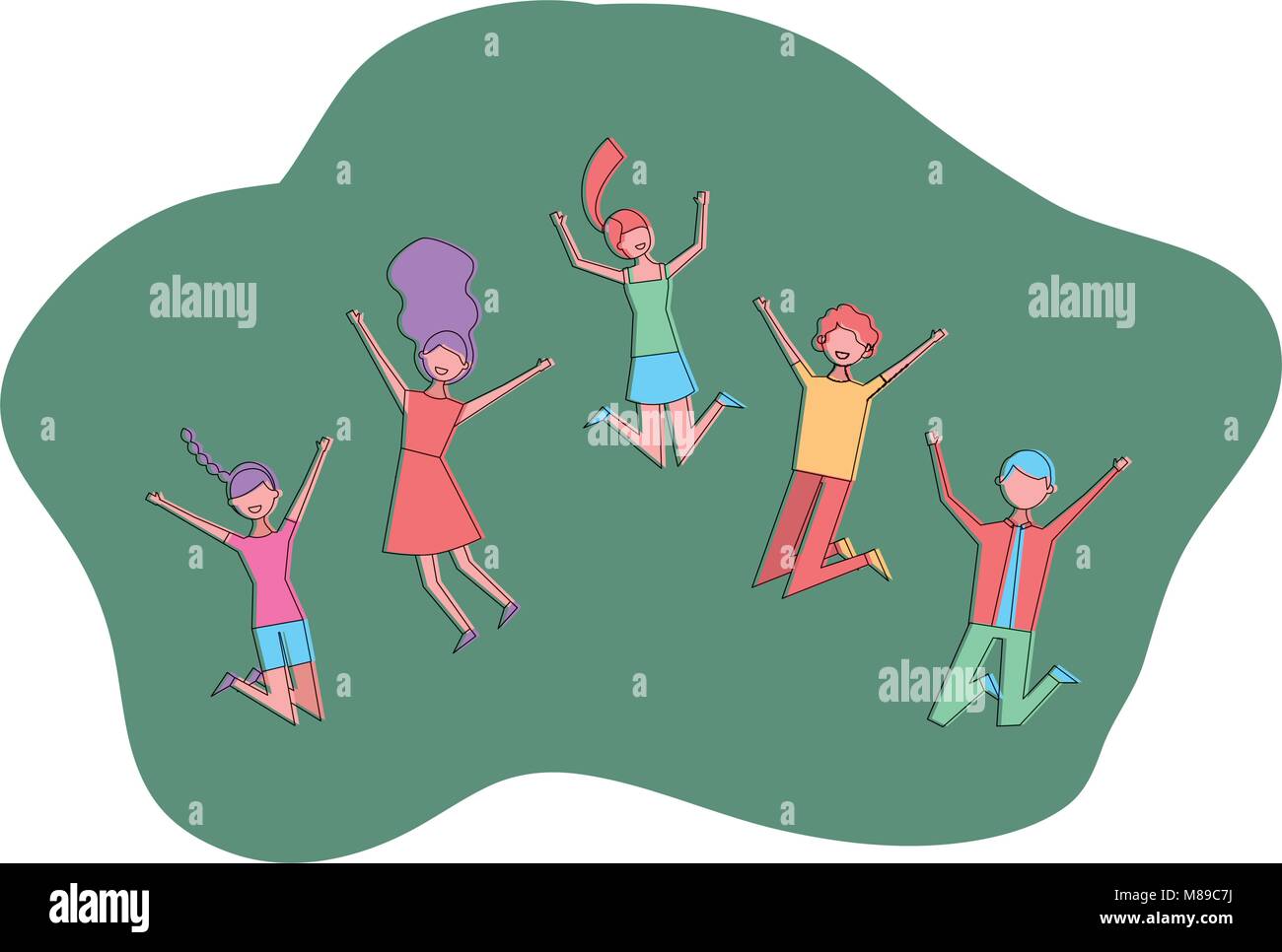 people group man and woman enjoyment vector illustration Stock Vector ...