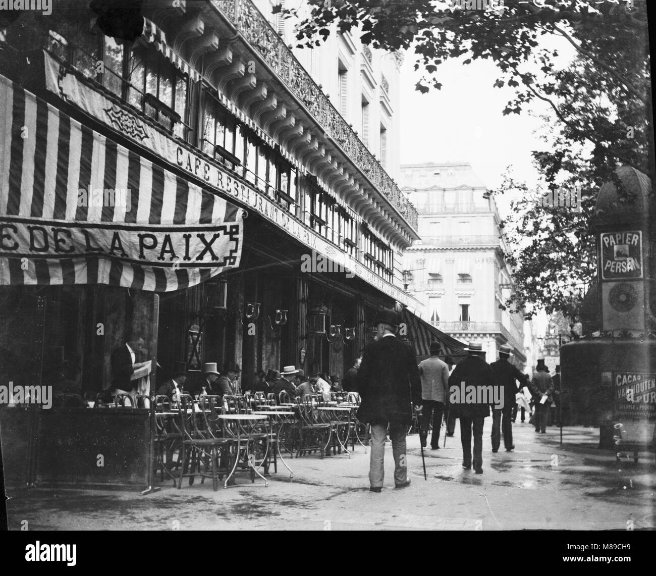 Cafe de la Paix, Paris, France, by Burton Holmes, 1886 Stock Photo - Alamy