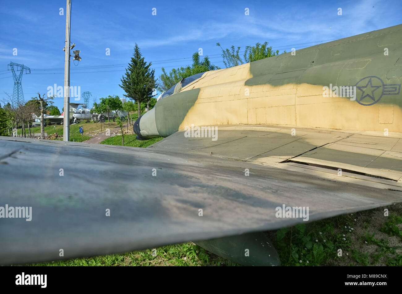 View of an old Phantom supersonic fighter Stock Photo - Alamy