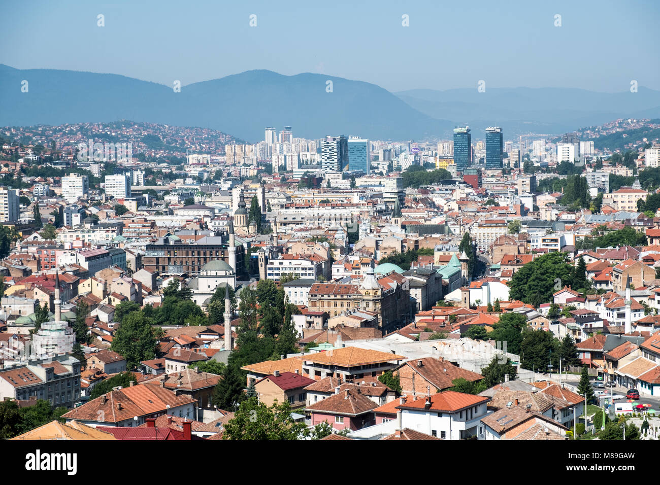 Aerial panorama sarajevo town on hi-res stock photography and images ...