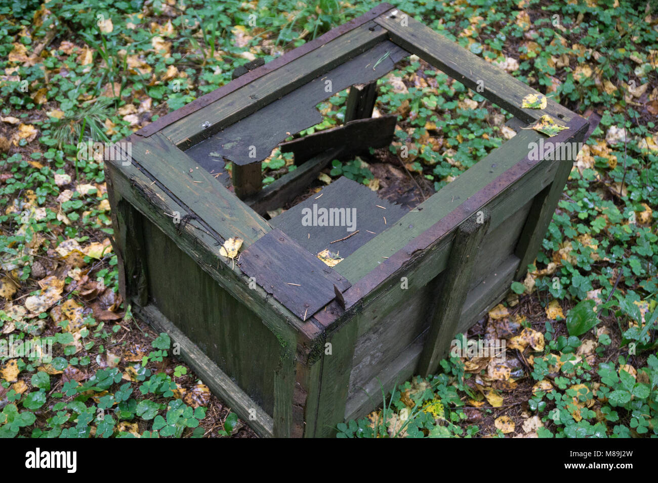 Old wood box isolated on white background Stock Photo - Alamy