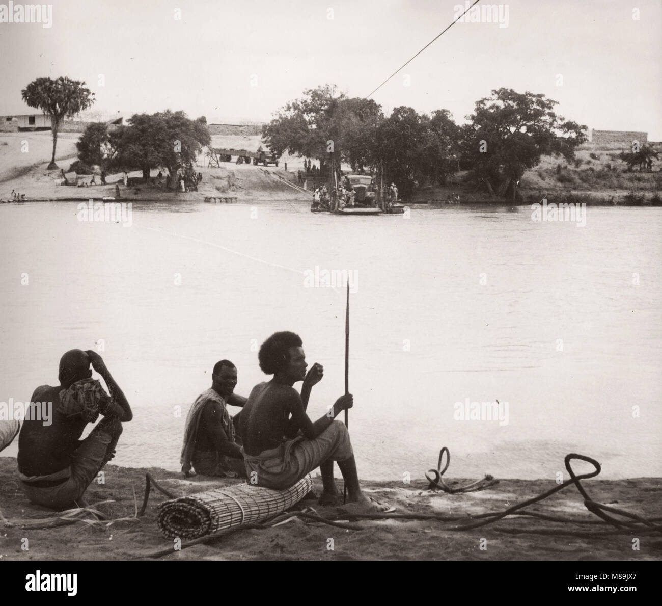 1940s East Africa - ferry across Juba river, Bardera, Italian ...