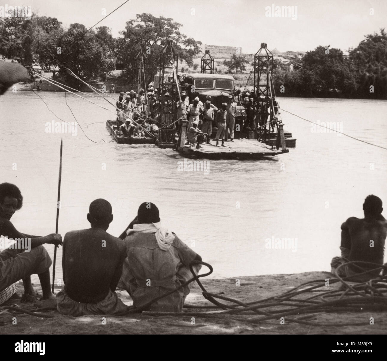 1940s East Africa - ferry across Juba river, Bardera, Italian ...