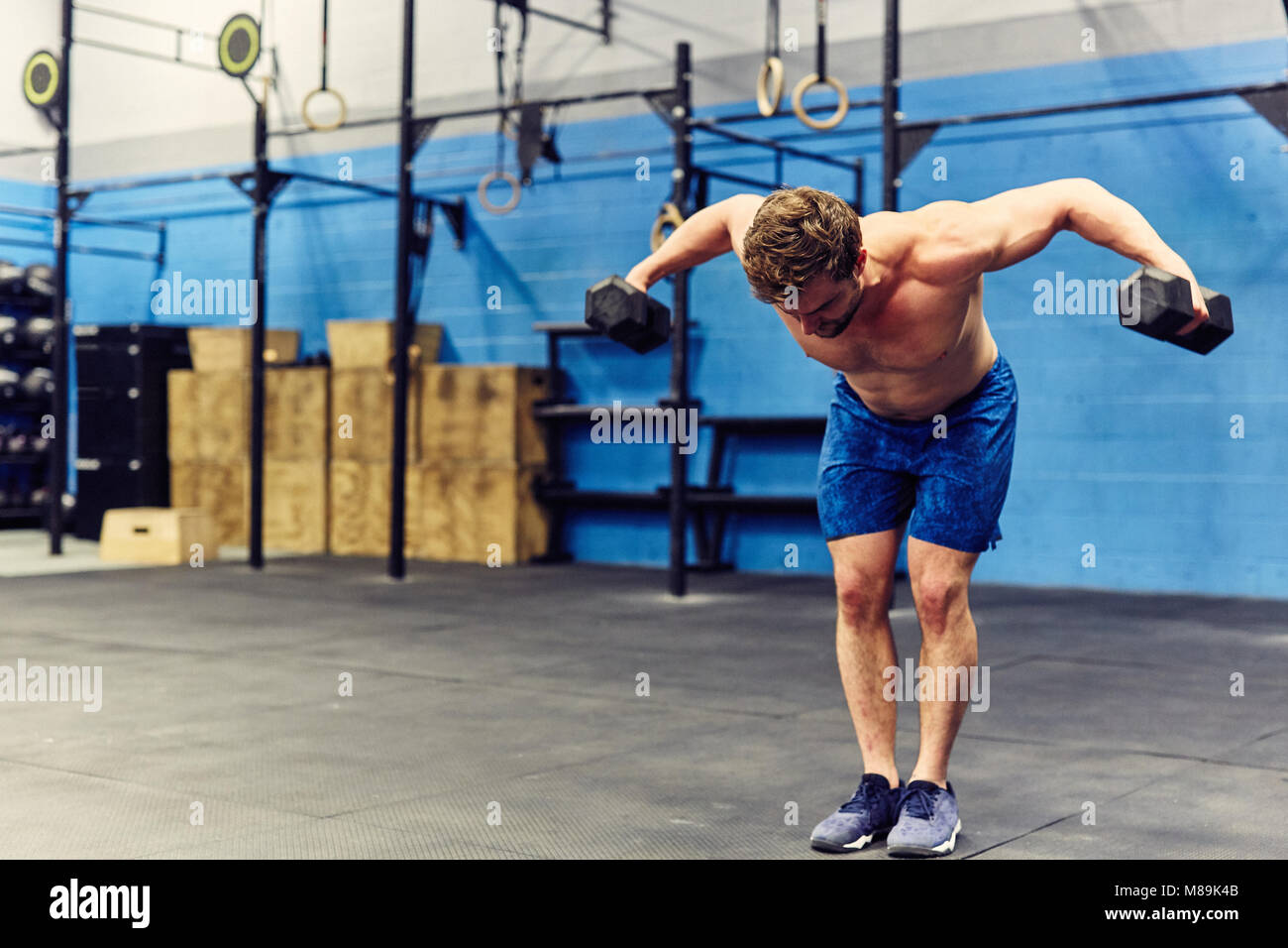 Young Caucasian Male Works Out Stock Photo - Alamy