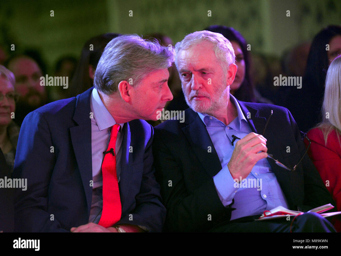 Labour leader Jeremy Corbyn and Richard Leonard speak at a campaign ...