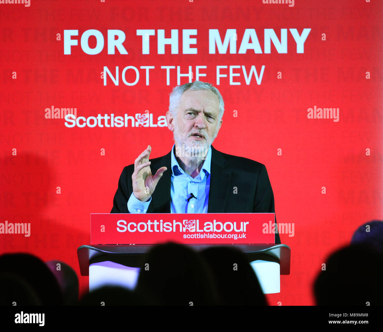 Labour leader Jeremy Corbyn and Richard Leonard speak at a campaign ...