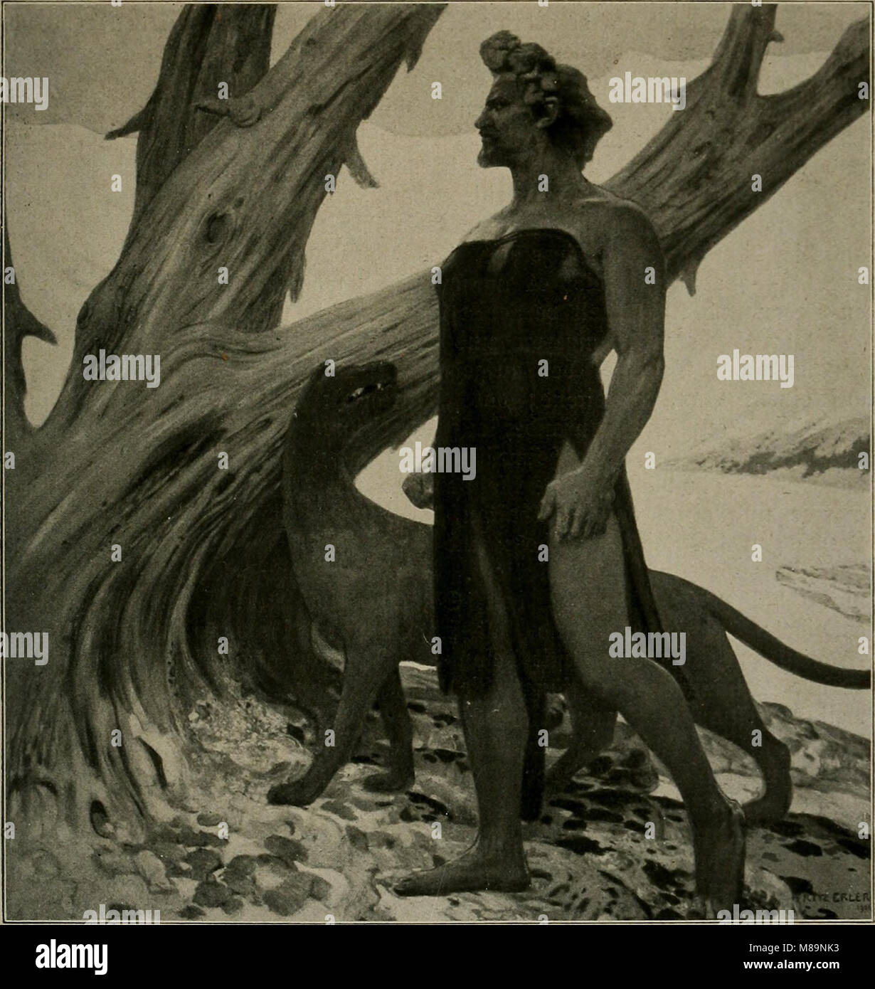 Fritz Erler - Einsamer Mann, 1903 Stock Photo - Alamy