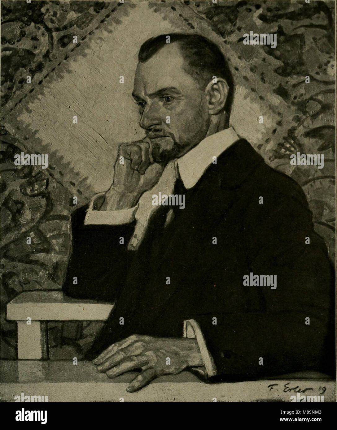 Fritz Erler - Portrait des Malers Erich Erler, 1919 Stock Photo - Alamy