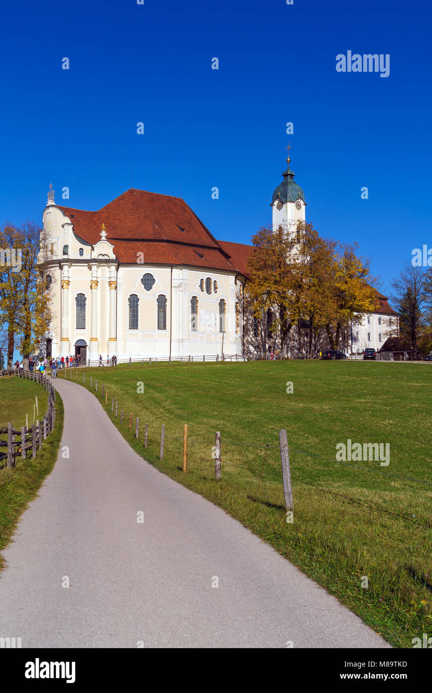 Pilgrimage Church of Wies (Wieskirche) in Alps, UNESCO heritage site ...