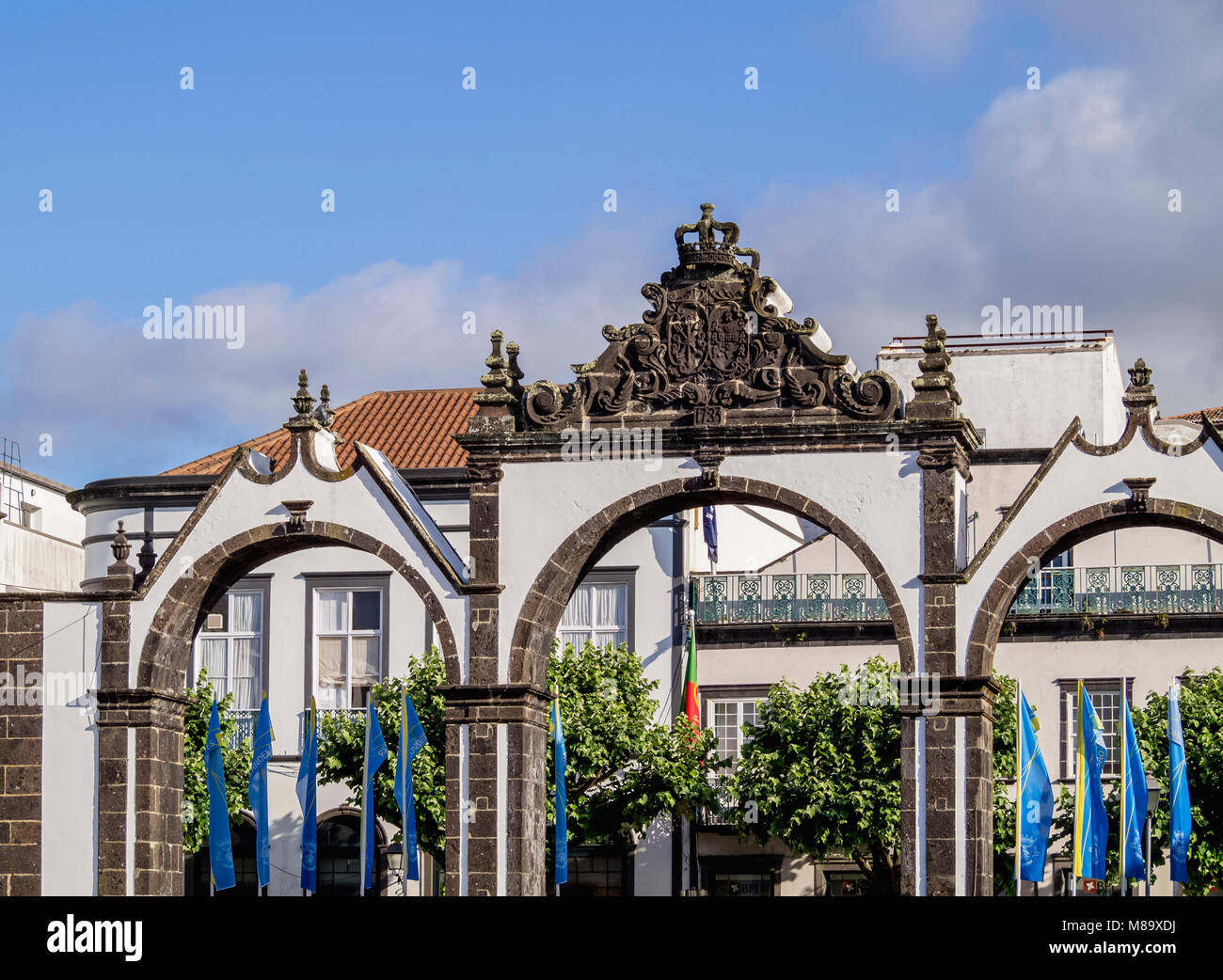 Town Gates, Ponta Delgada, Sao Miguel Island, Azores, Portugal Stock ...