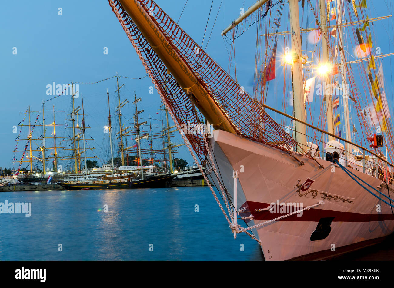 ORP "Iskra" - a Polish Navy school ship, three mast bark in the harbour ...