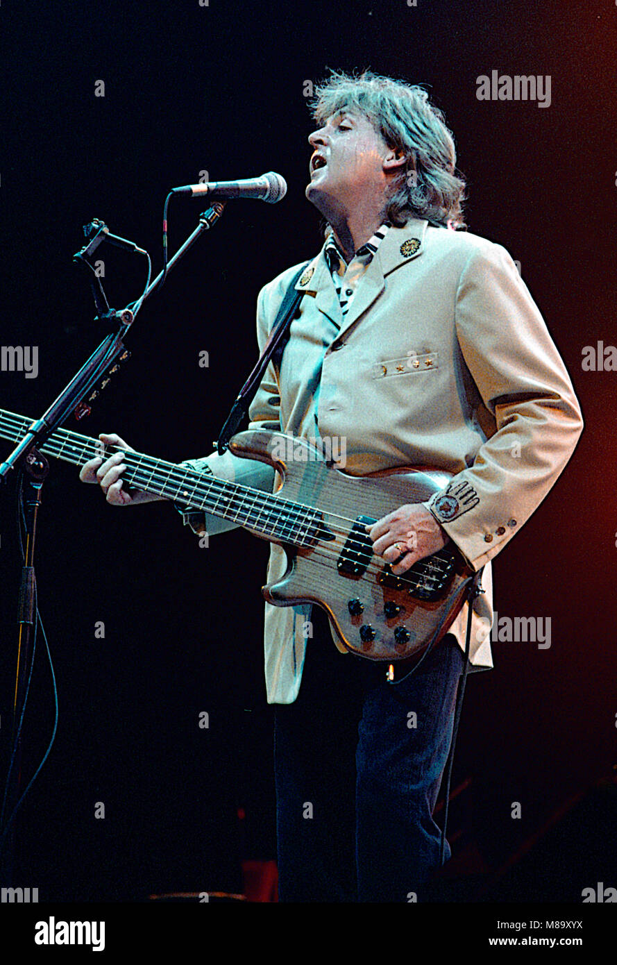 Washington DC. USA, July 4, 1990 Paul McCartney performs at the Fourth ...