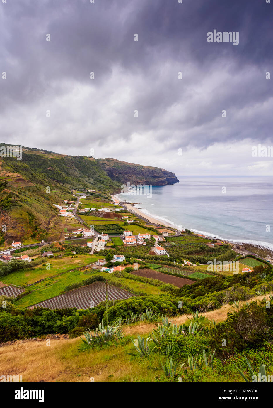 Praia, elevated view, Santa Maria Island, Azores, Portugal Stock Photo ...
