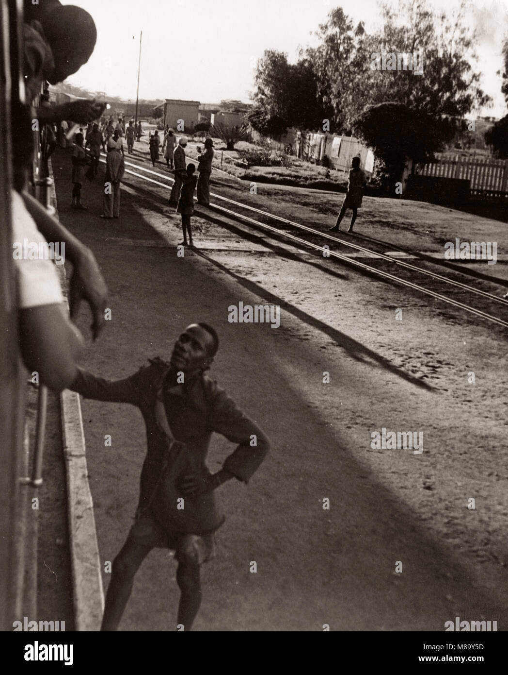 1940s East Africa - train station in Kenya Stock Photo - Alamy