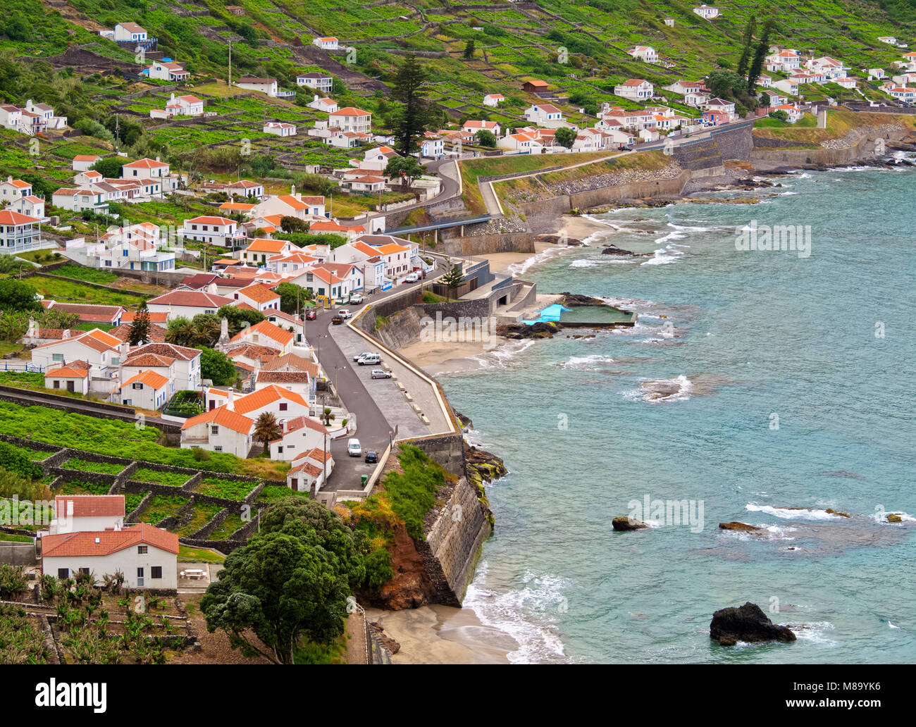 Sao Lourenco Bay, elevated view, Santa Maria Island, Azores, Portugal ...