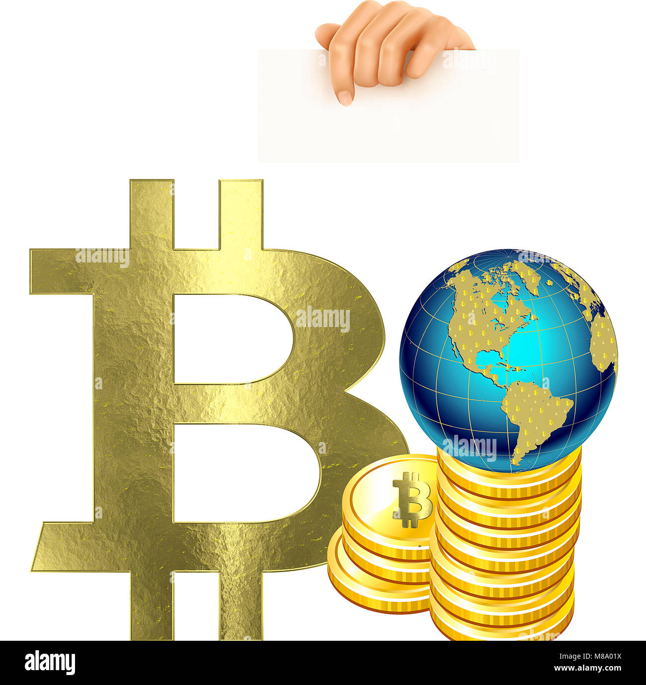 World currency and bitcoin Cut Out Stock Images & Pictures - Alamy