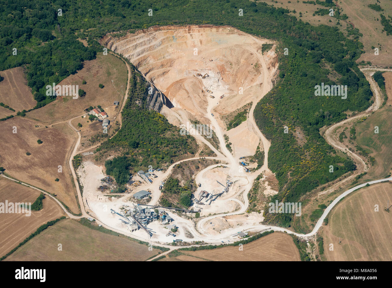 Aerial image of mining industry in Lazio region in Italy Stock Photo ...
