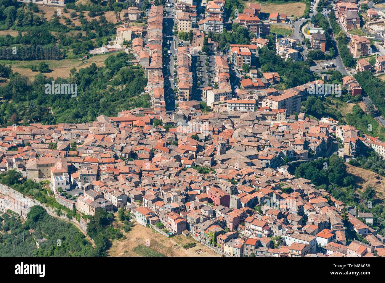 Aerial image of the city centre of Segni in Lazio region, Italy Stock ...