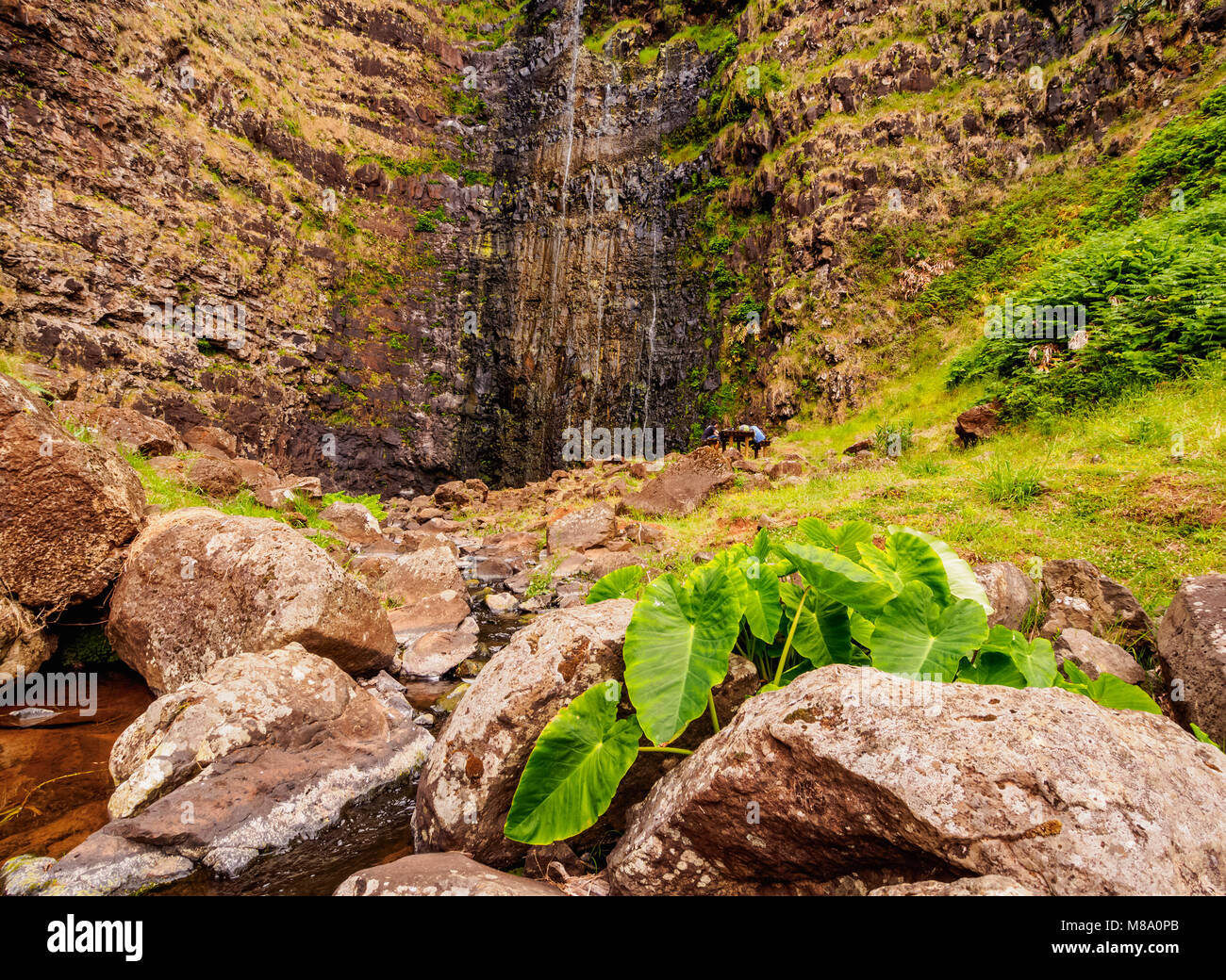 Cascata de Aveiro, waterfall, Maia, Santa Maria Island, Azores ...