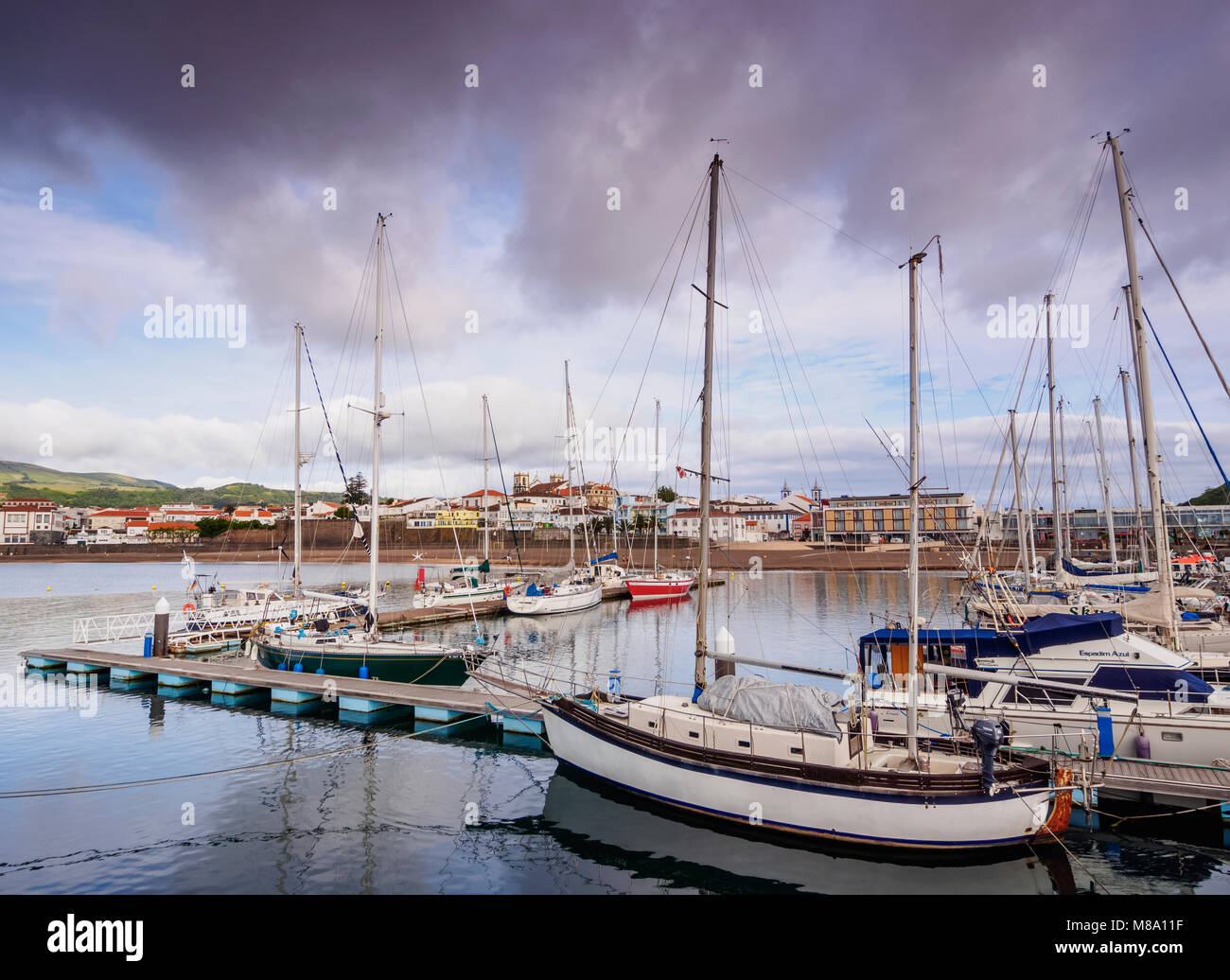 Port in Praia da Vitoria, Terceira Island, Azores, Portugal Stock Photo ...