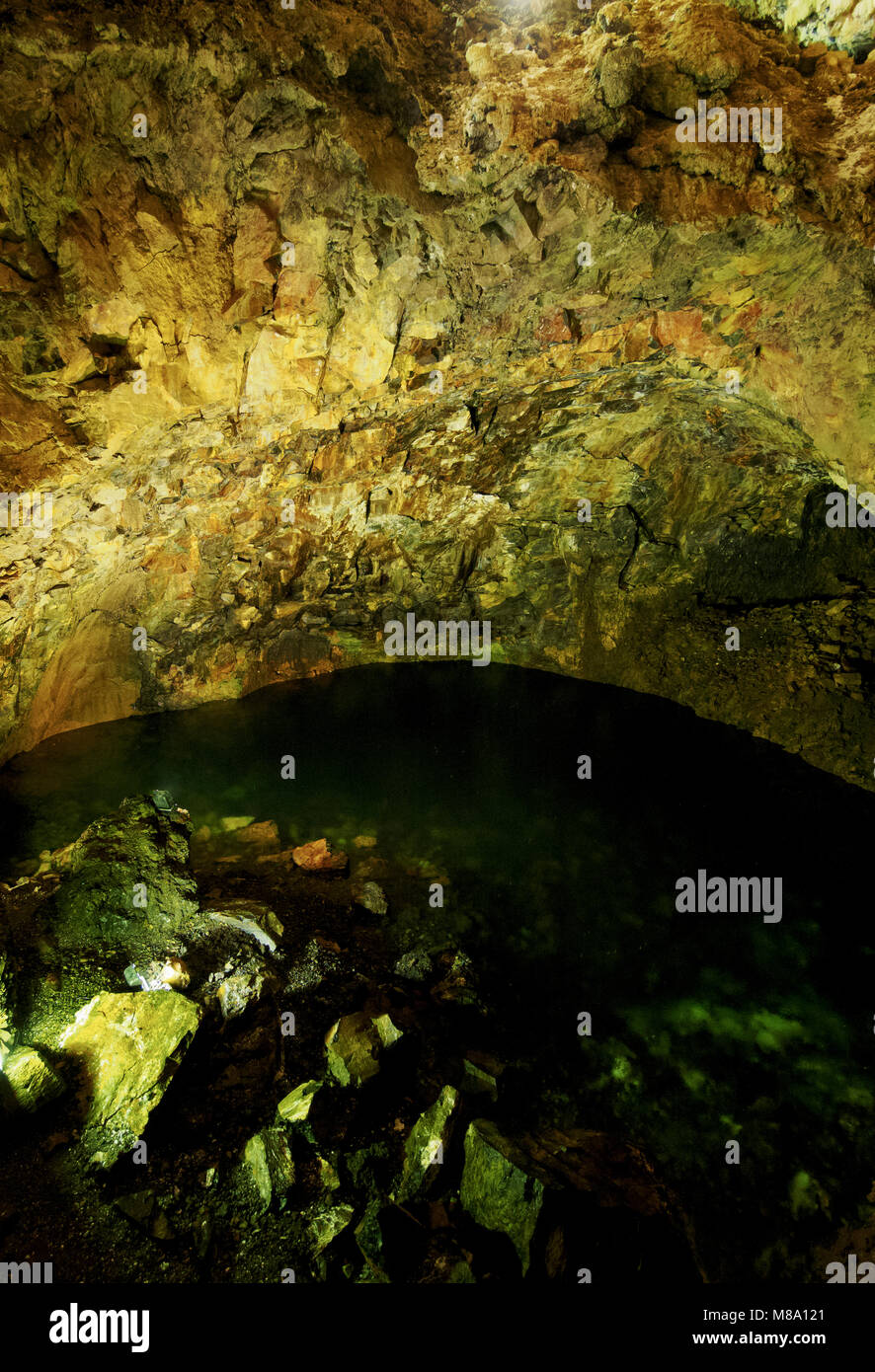 Gruta do Algar do Carvao, cave, Terceira Island, Azores, Portugal Stock ...