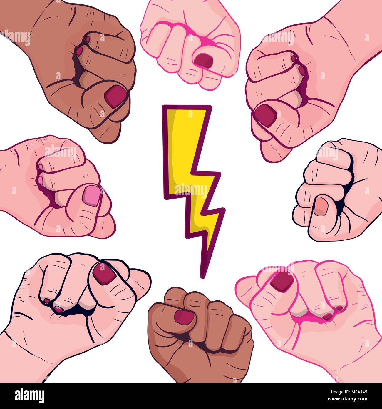 Protesters holding hands Stock Vector Images - Alamy