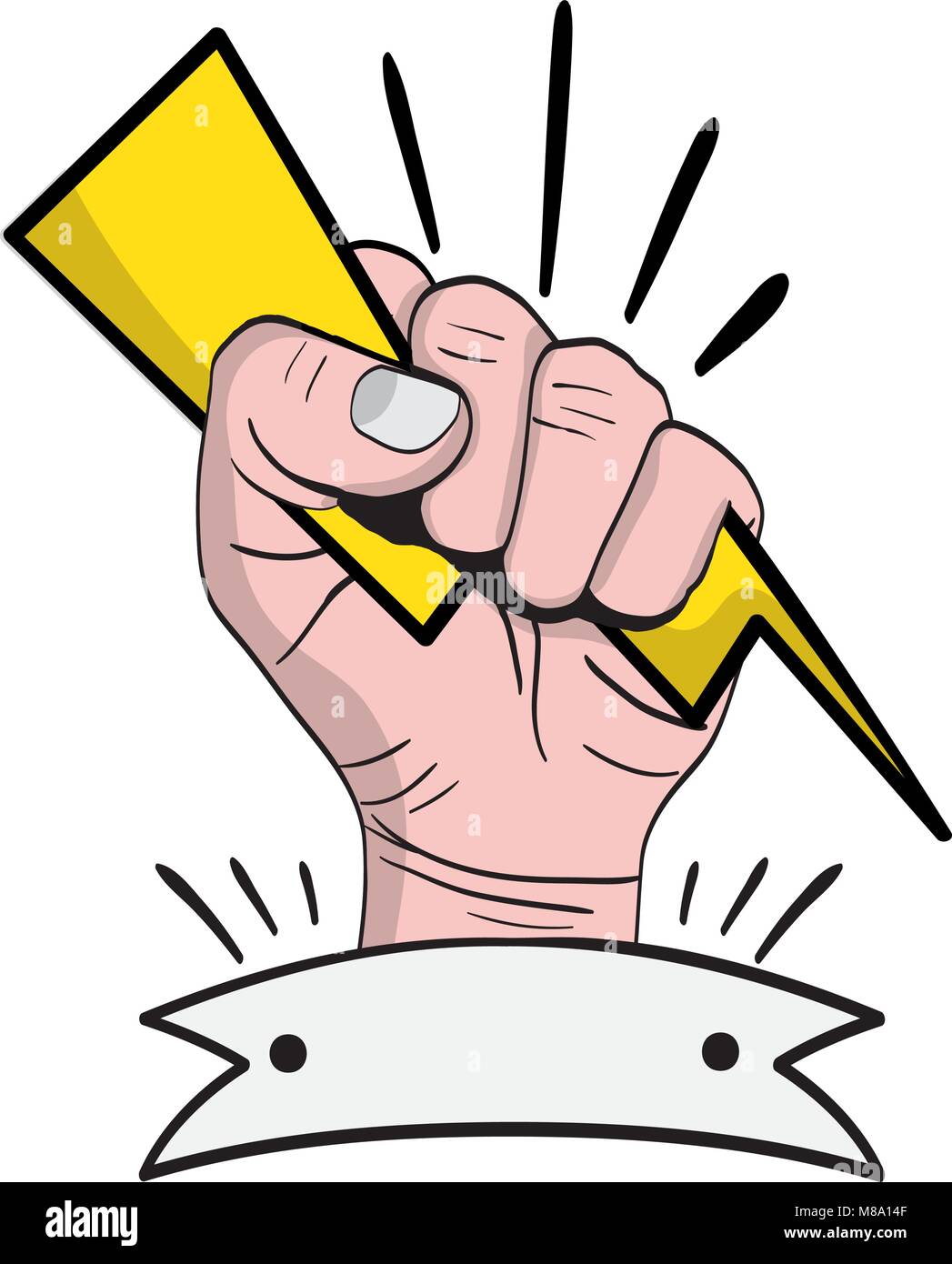 person hand revolution with ray and ribbon Stock Vector Image & Art - Alamy