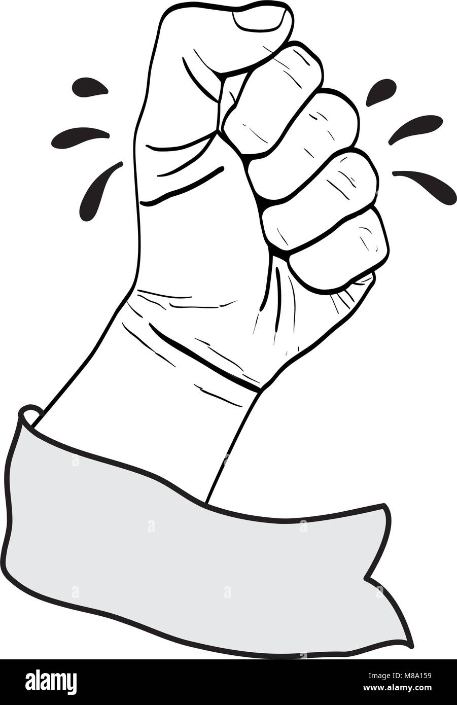 line person hand oppose protest with ribbon Stock Vector Image & Art ...