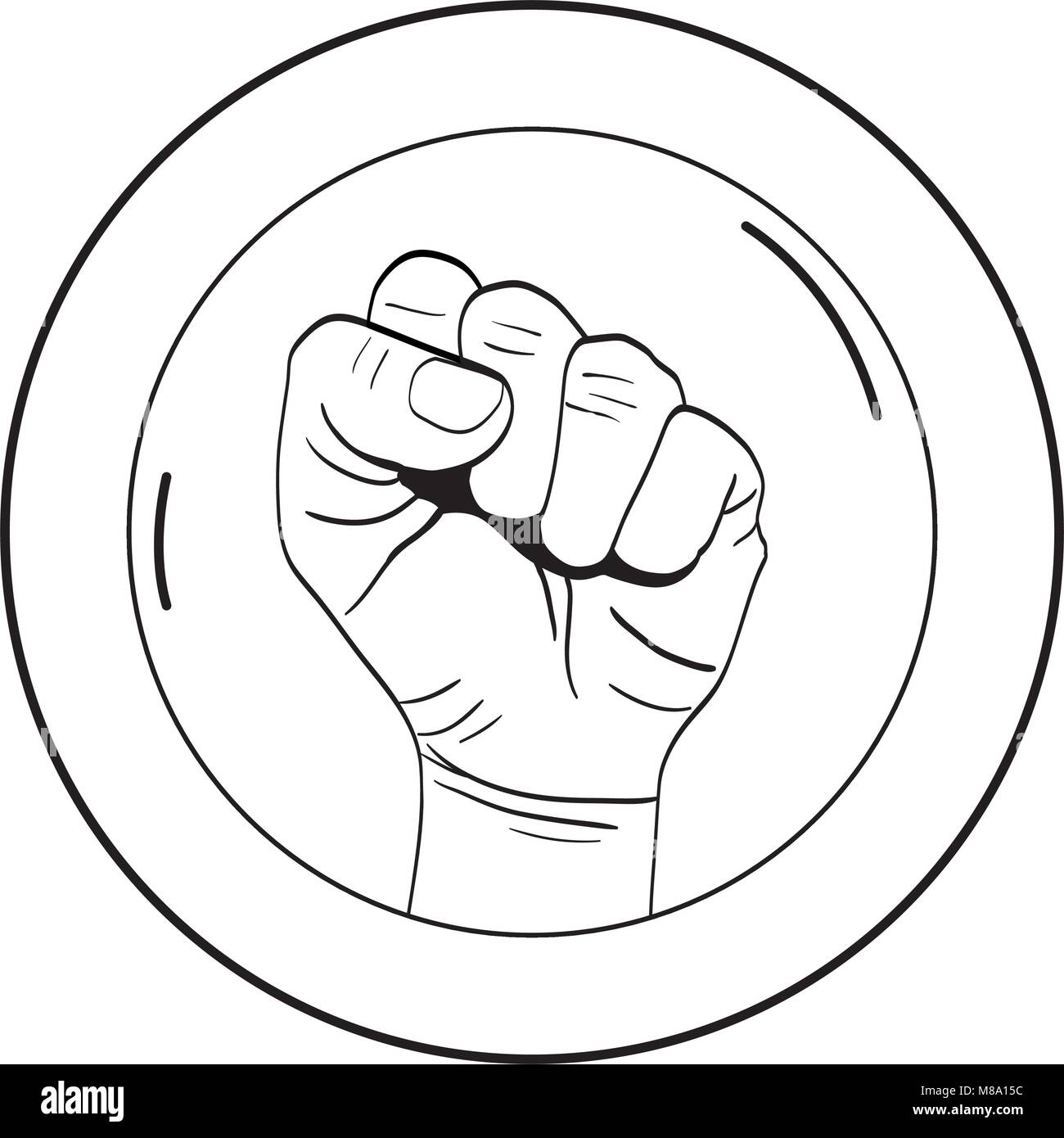 line sticker person hand oppose protest Stock Vector Image & Art - Alamy