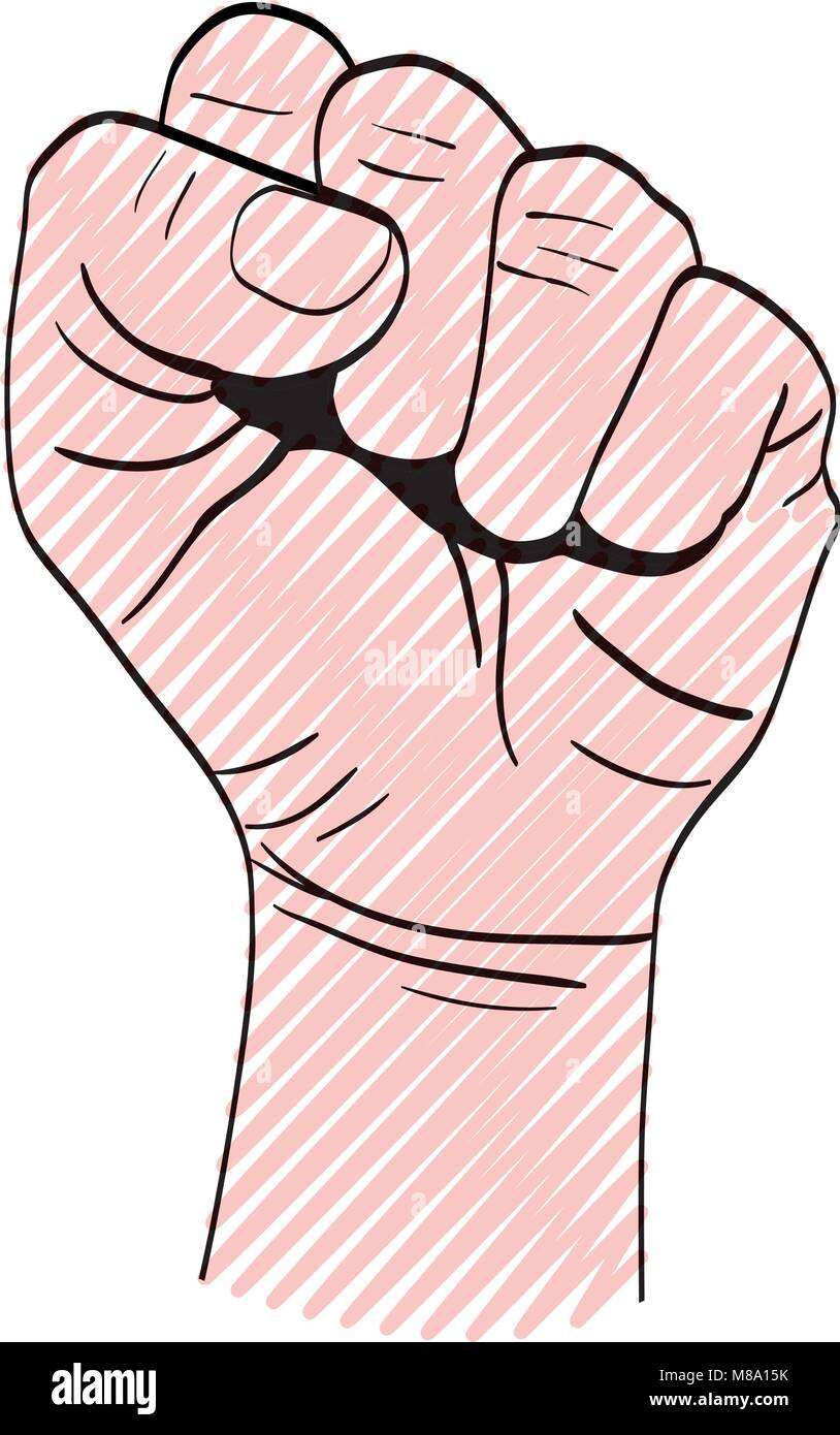 doodle person hand up oppose protest Stock Vector Image & Art - Alamy