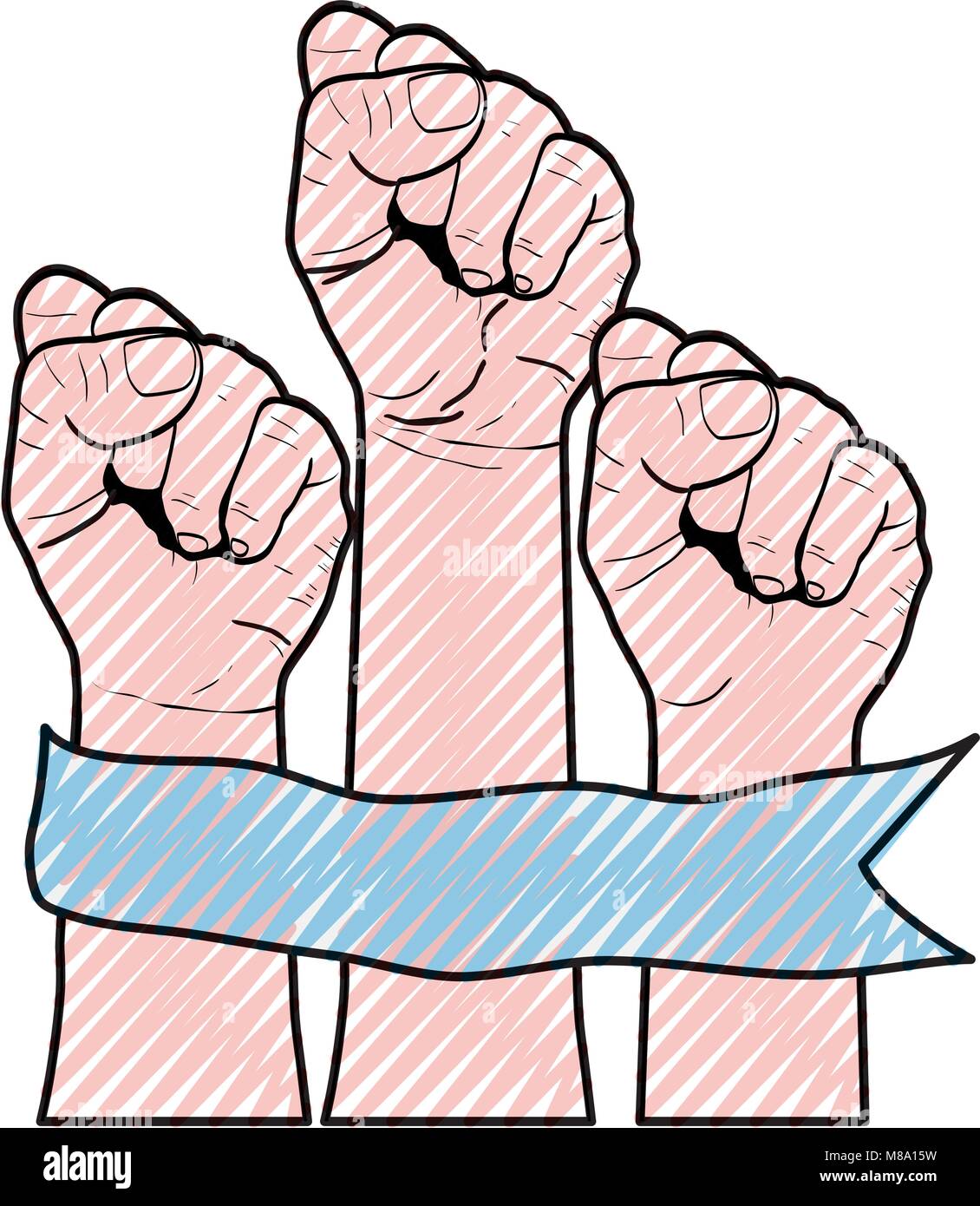 doodle people hands up opposition protest Stock Vector Image & Art - Alamy