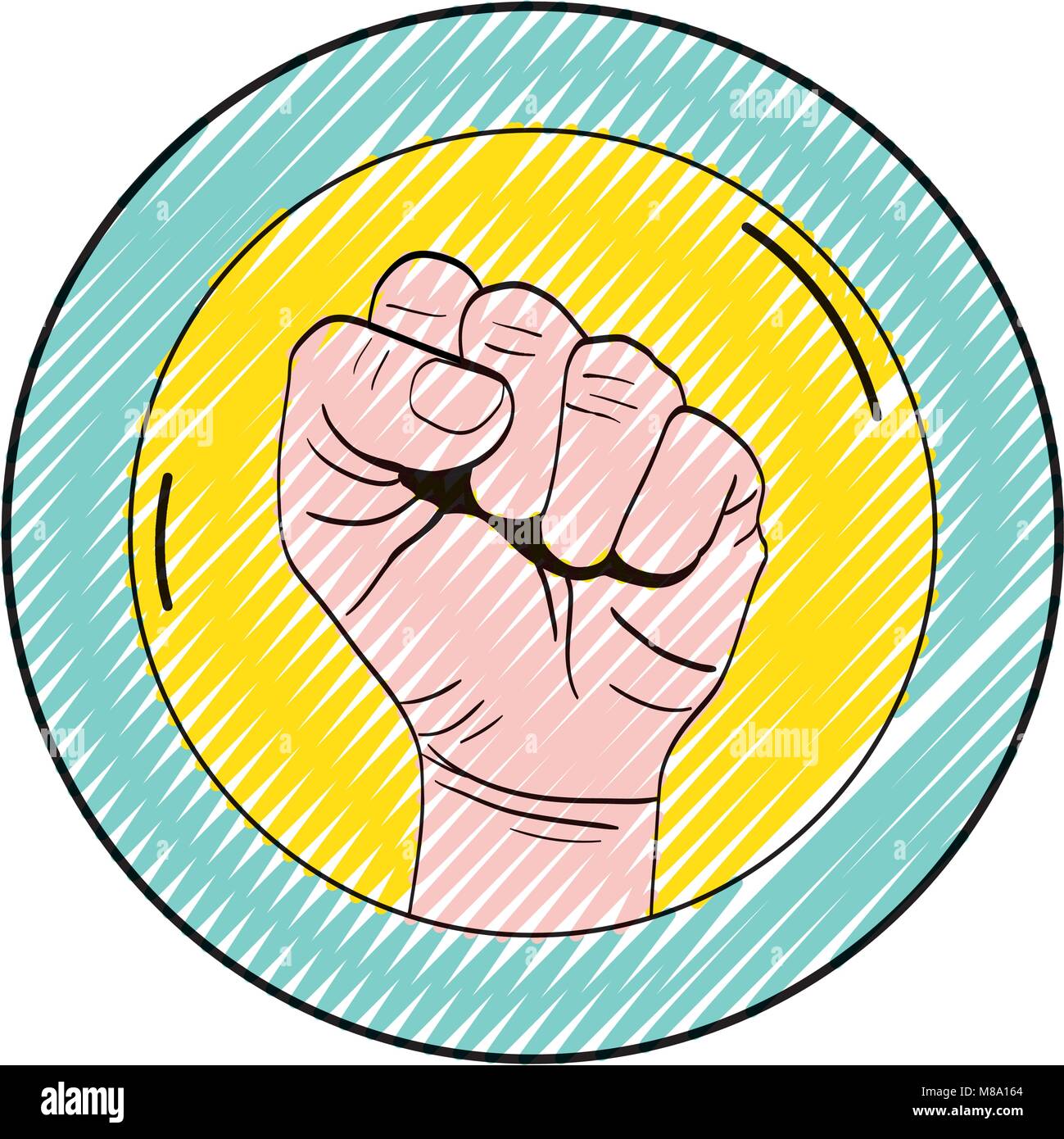doodle sticker person hand oppose protest Stock Vector Image & Art - Alamy