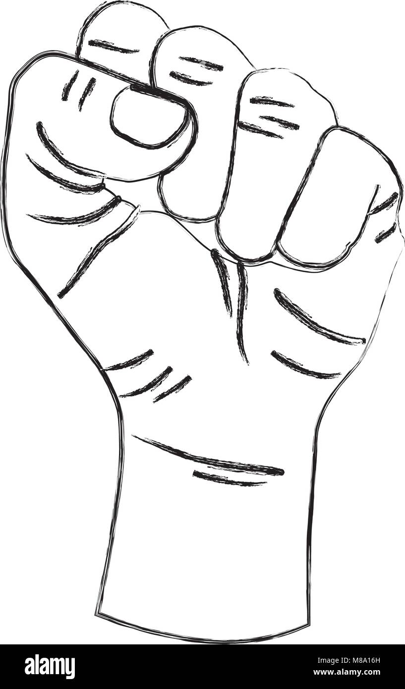 grunge person hand up oppose protest Stock Vector Image & Art - Alamy