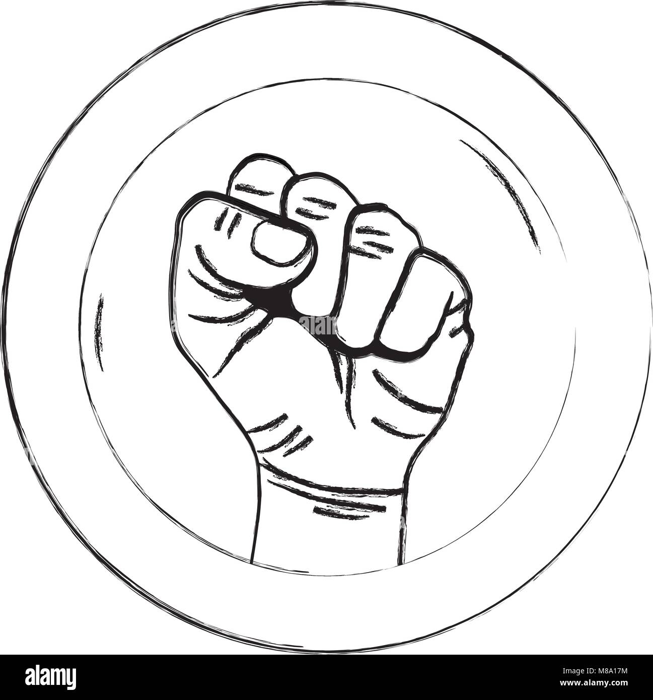 grunge sticker person hand oppose protest Stock Vector Image & Art - Alamy