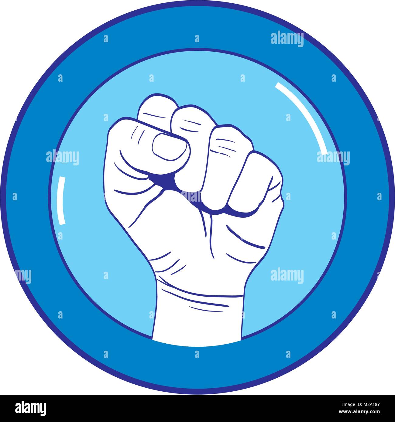 duo color sticker person hand oppose protest Stock Vector Image & Art ...