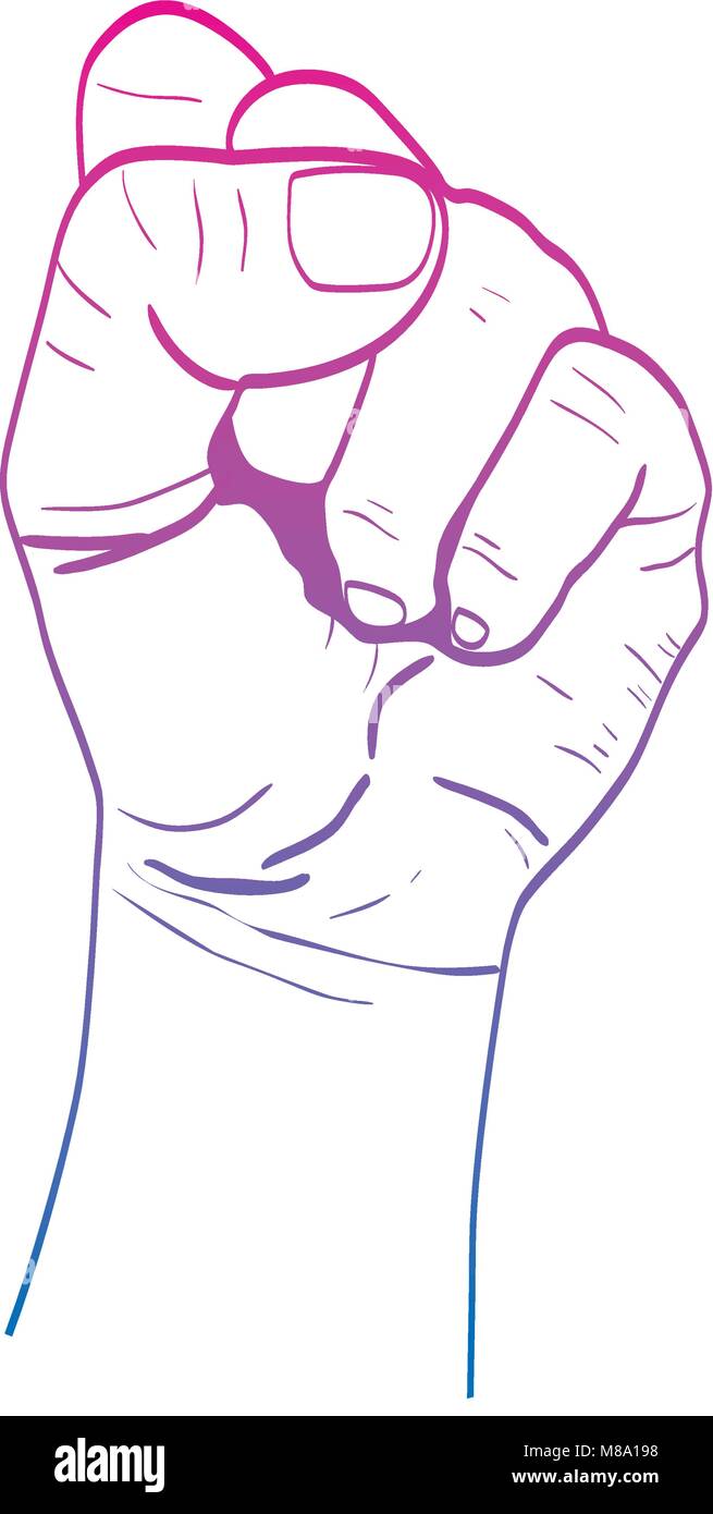 degraded line hand up oppose protest demonstration Stock Vector Image ...