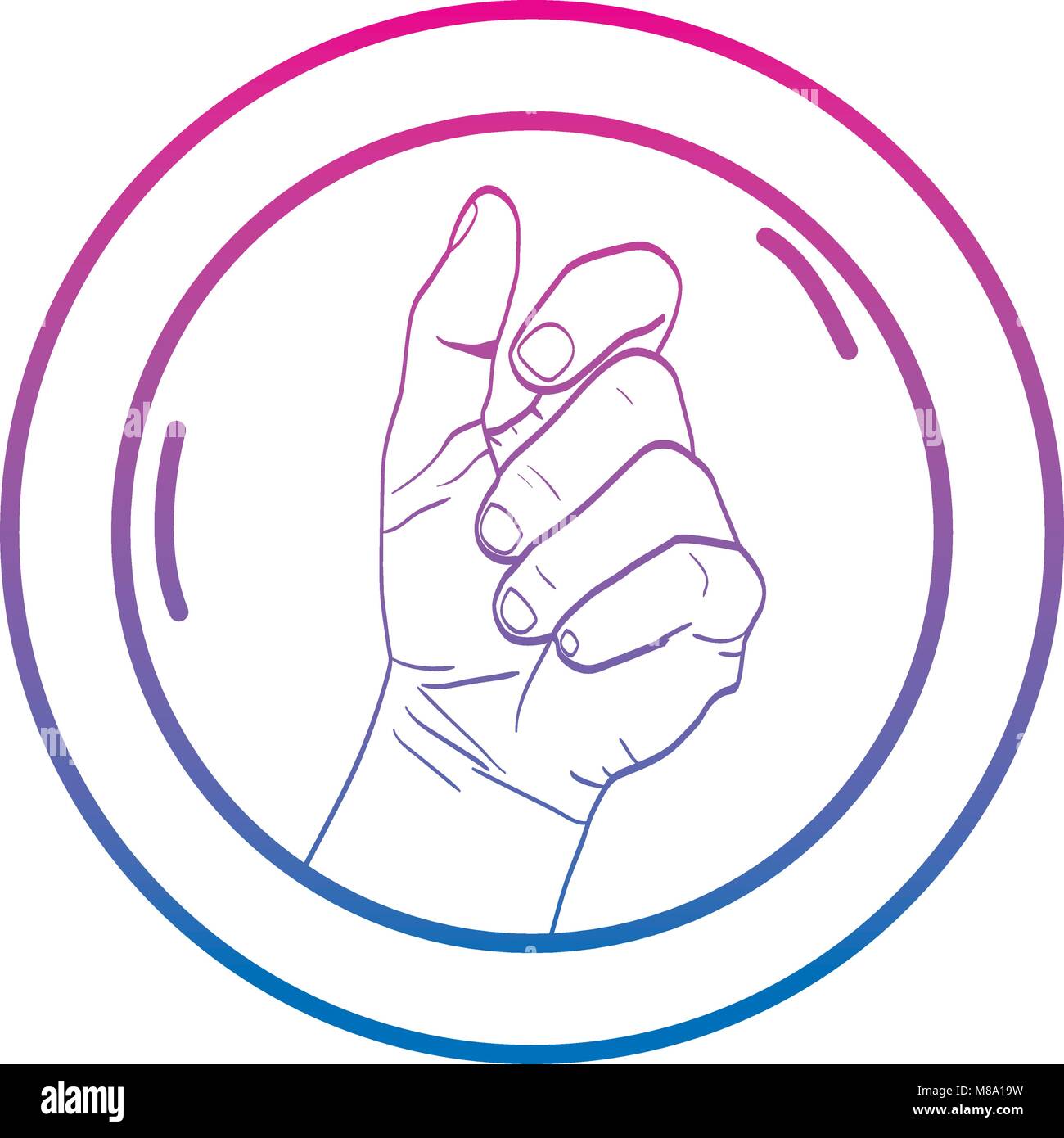 degraded line sticker with hand protest revolution symbol Stock Vector ...