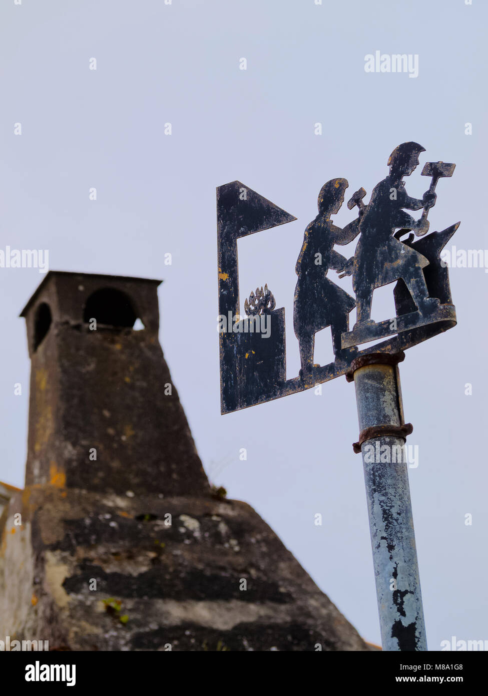Blacksmith Shop Sign, Graciosa Island, Azores, Portugal Stock Photo - Alamy
