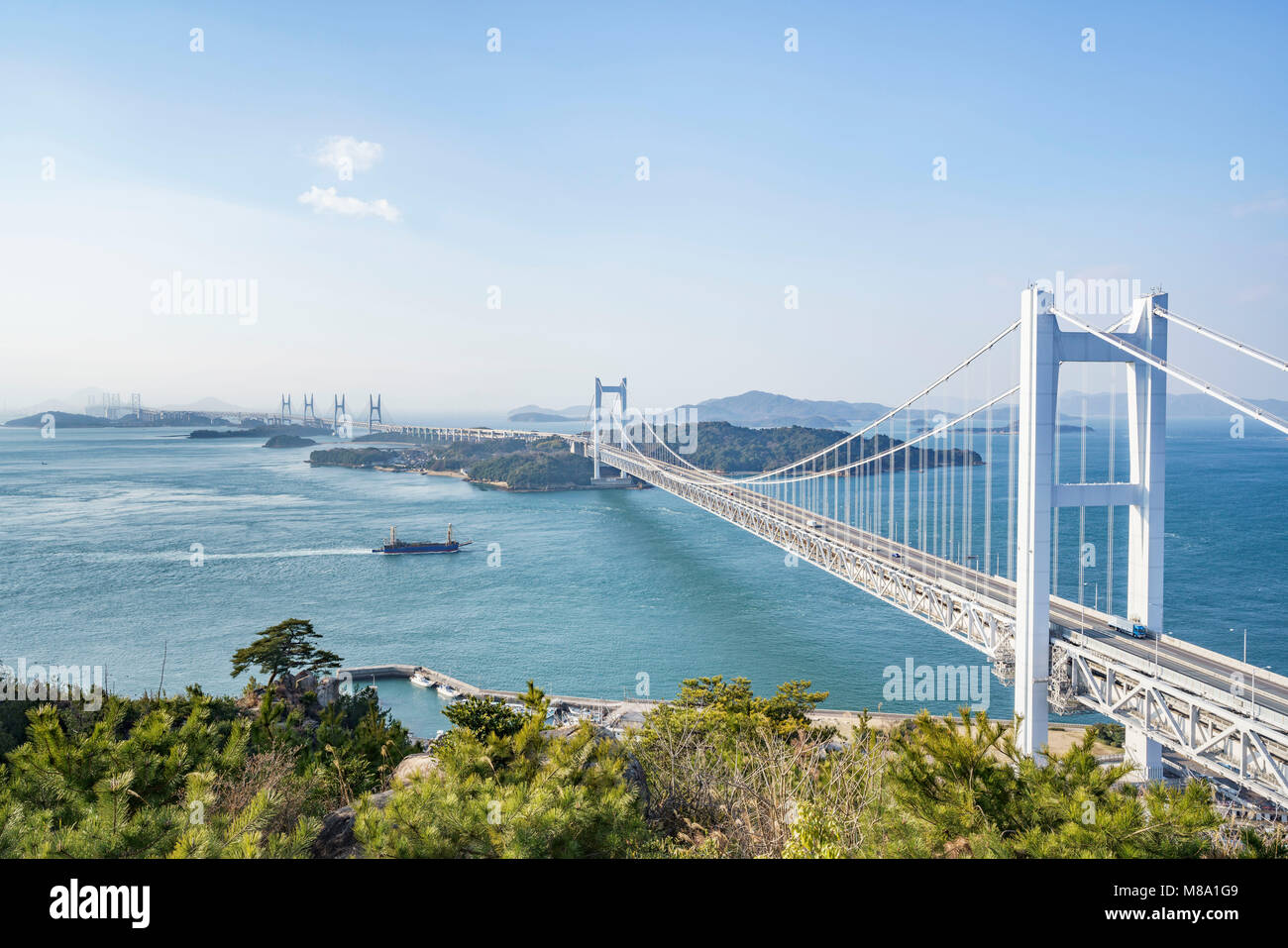 Great Seto Bridge view from Mt.Washu, Kurashiki City, Okayama ...
