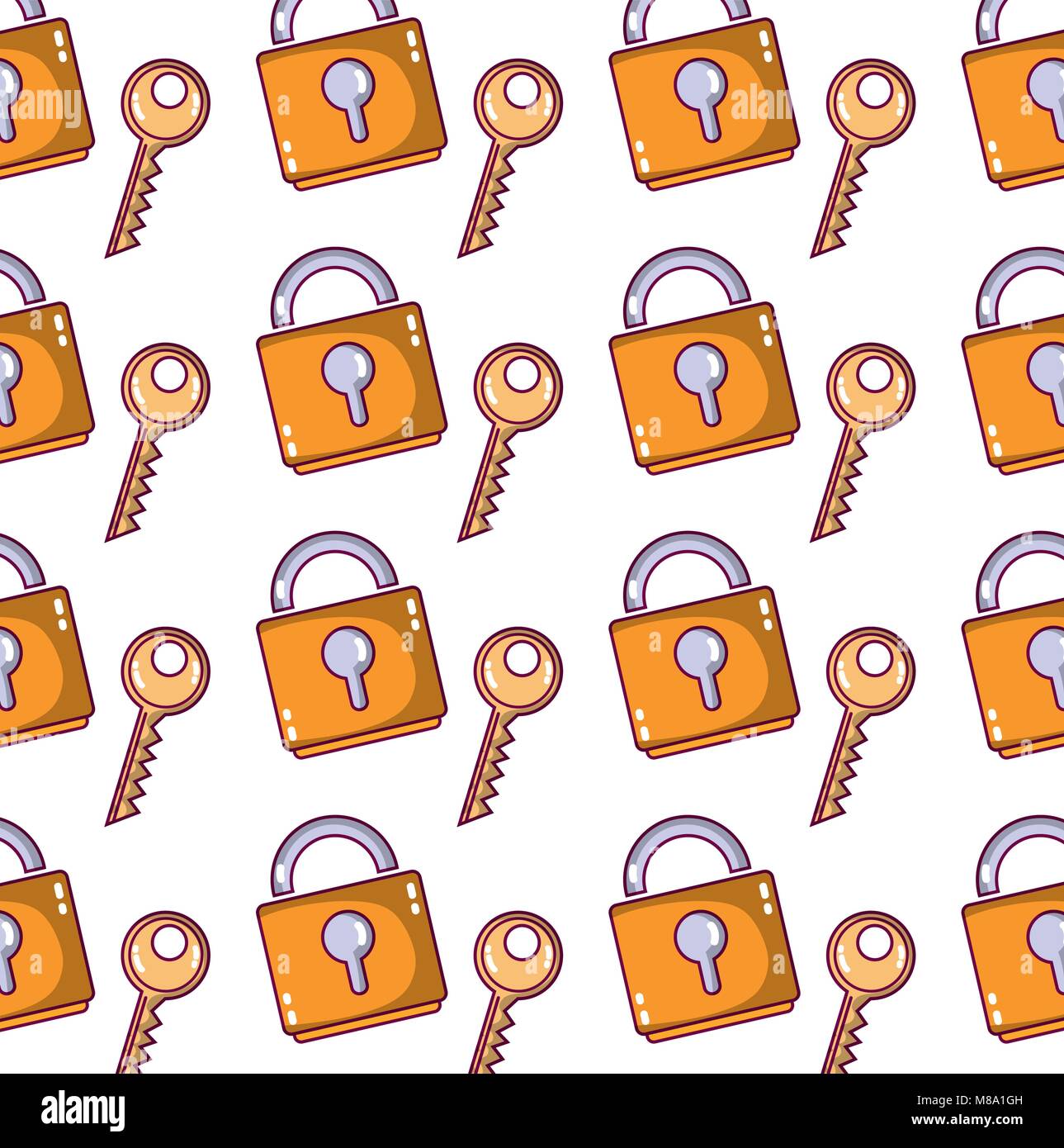 close padlock object with key background Stock Vector Image & Art - Alamy