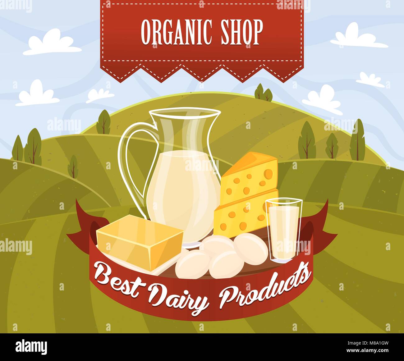 Dairy products vector Stock Vector Image & Art - Alamy