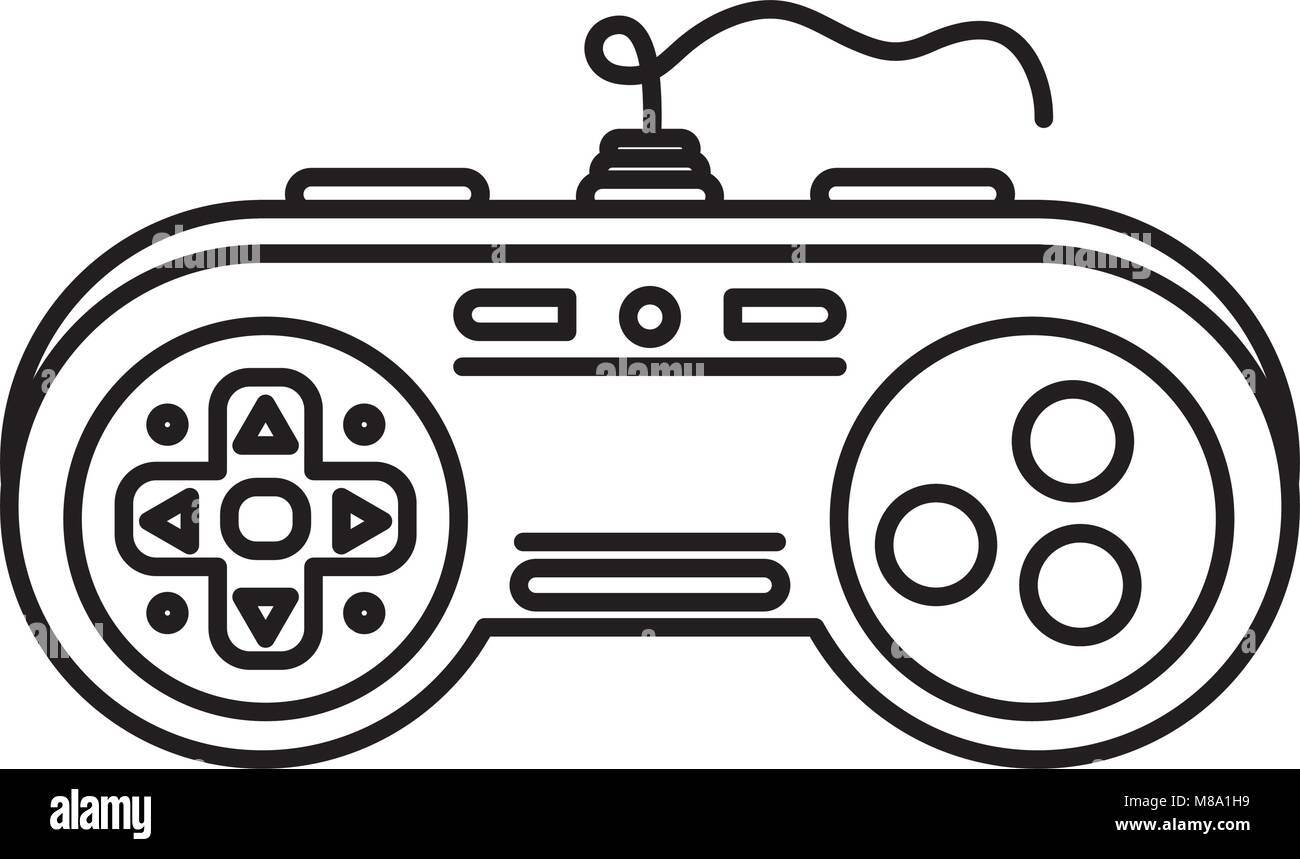 line videogame console control with button design Stock Vector Image ...