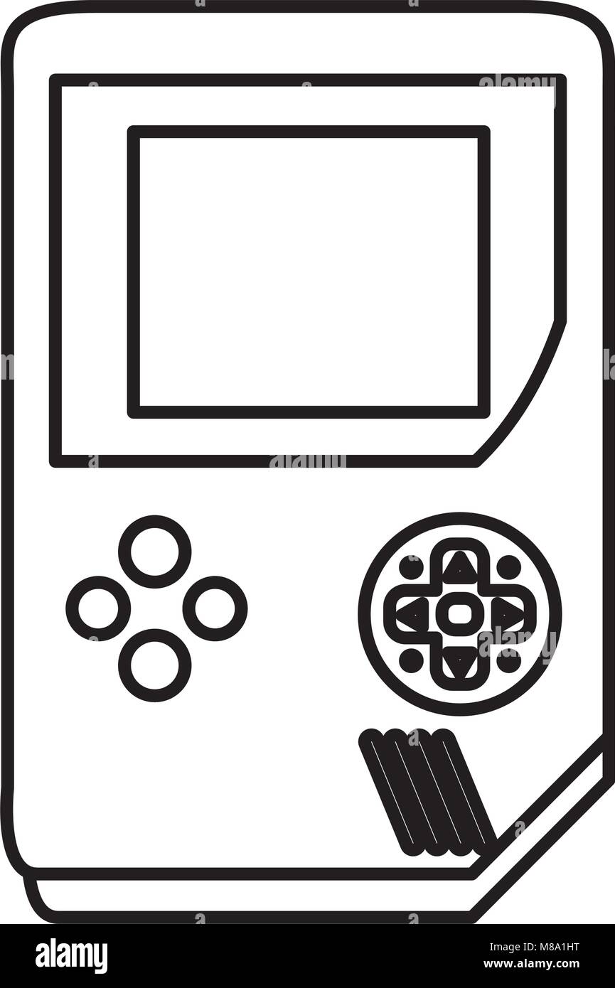 line electronic gamepad simulator console design Stock Vector Image ...