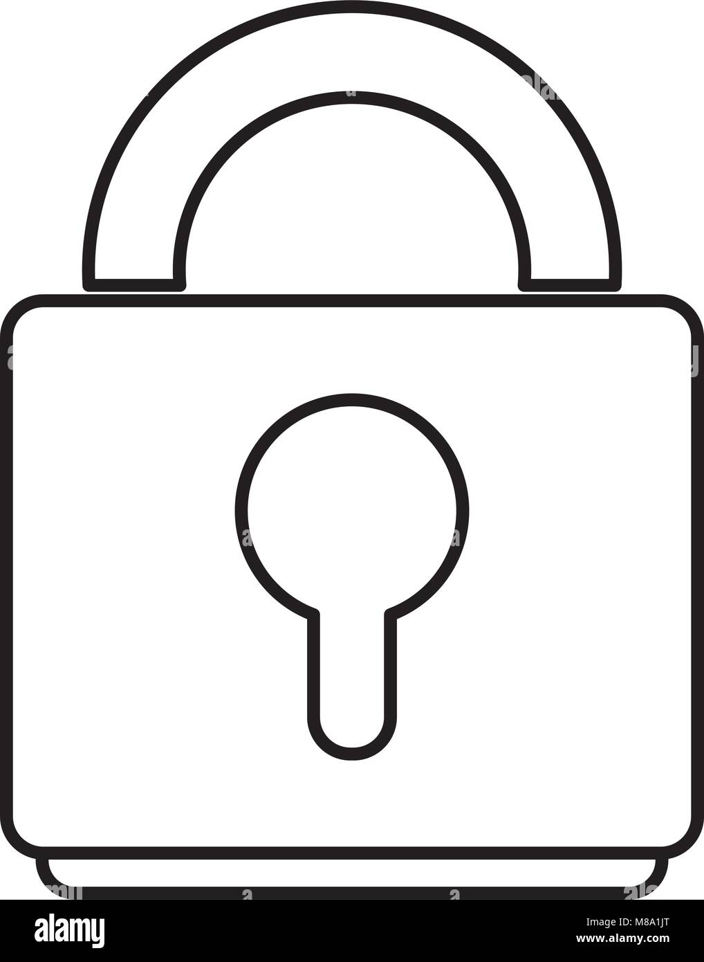 Line Close Padlock Object To Security Symbol Stock Vector Image And Art Alamy