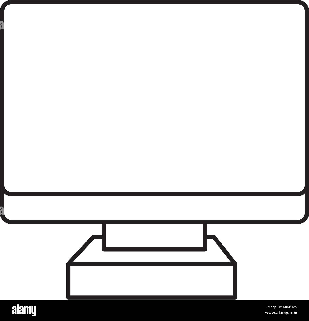 line electronic screen computer technology icon Stock Vector Image ...