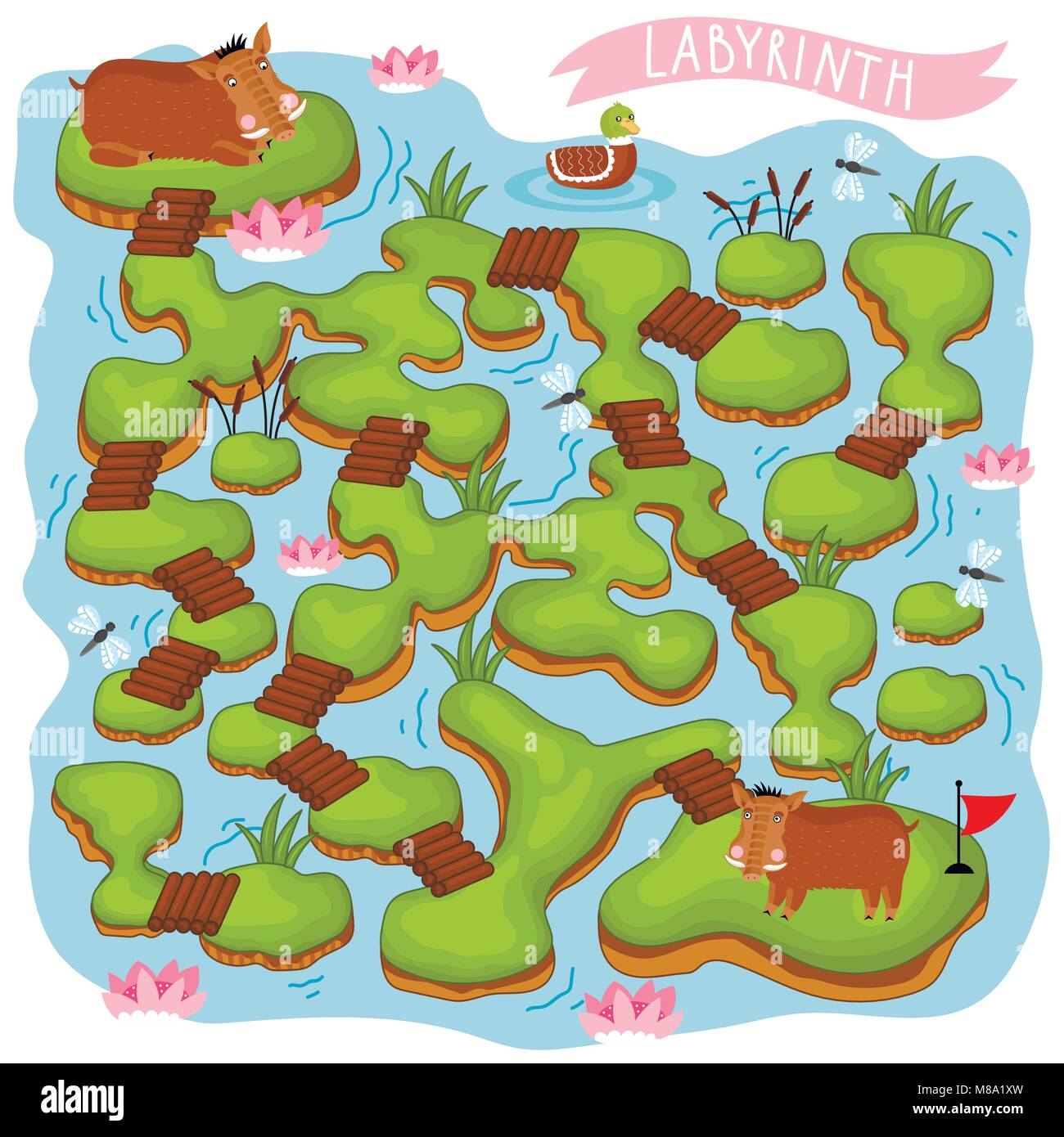 Vector Maze, Logic Game for Kids Stock Vector Image & Art - Alamy