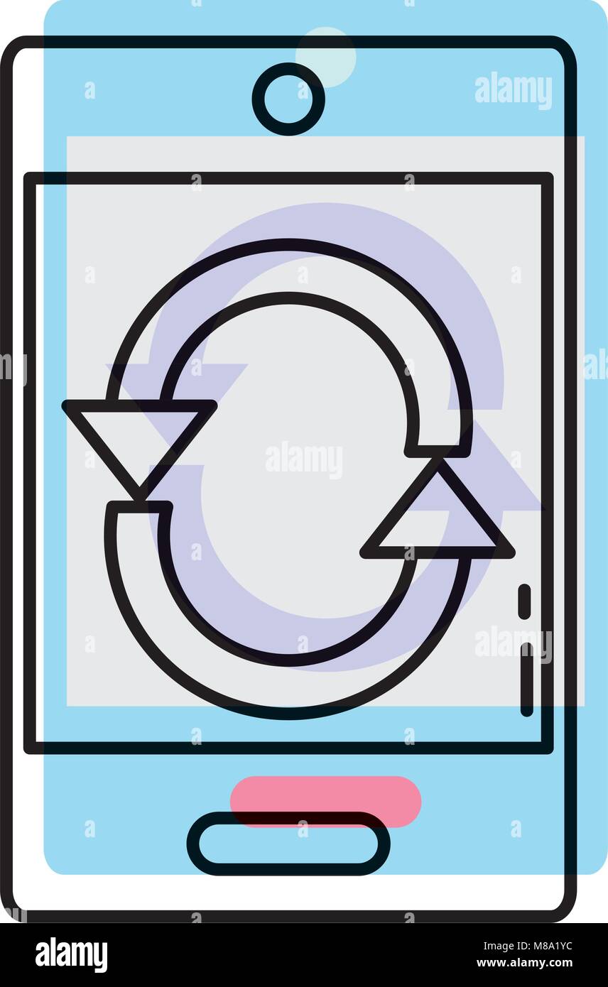 moved color smartphone technology with electronic loading symbol Stock ...