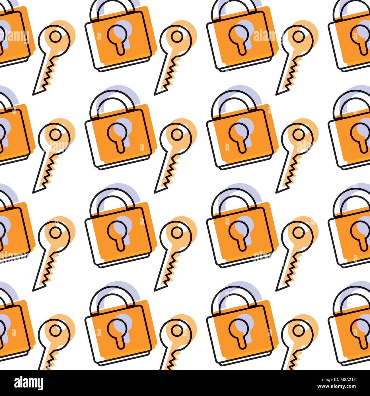 moved color close padlock object with key background Stock Vector Image ...